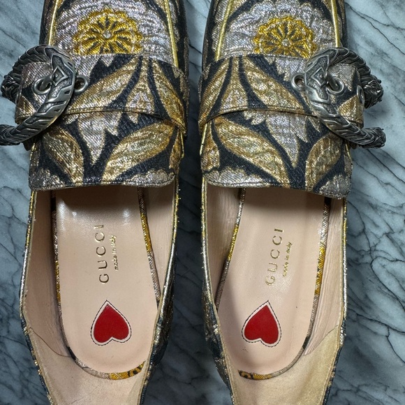 Gucci | Shoes | Gucci Dionysus 35mm Loafer In Black And Gold Dionysus ...